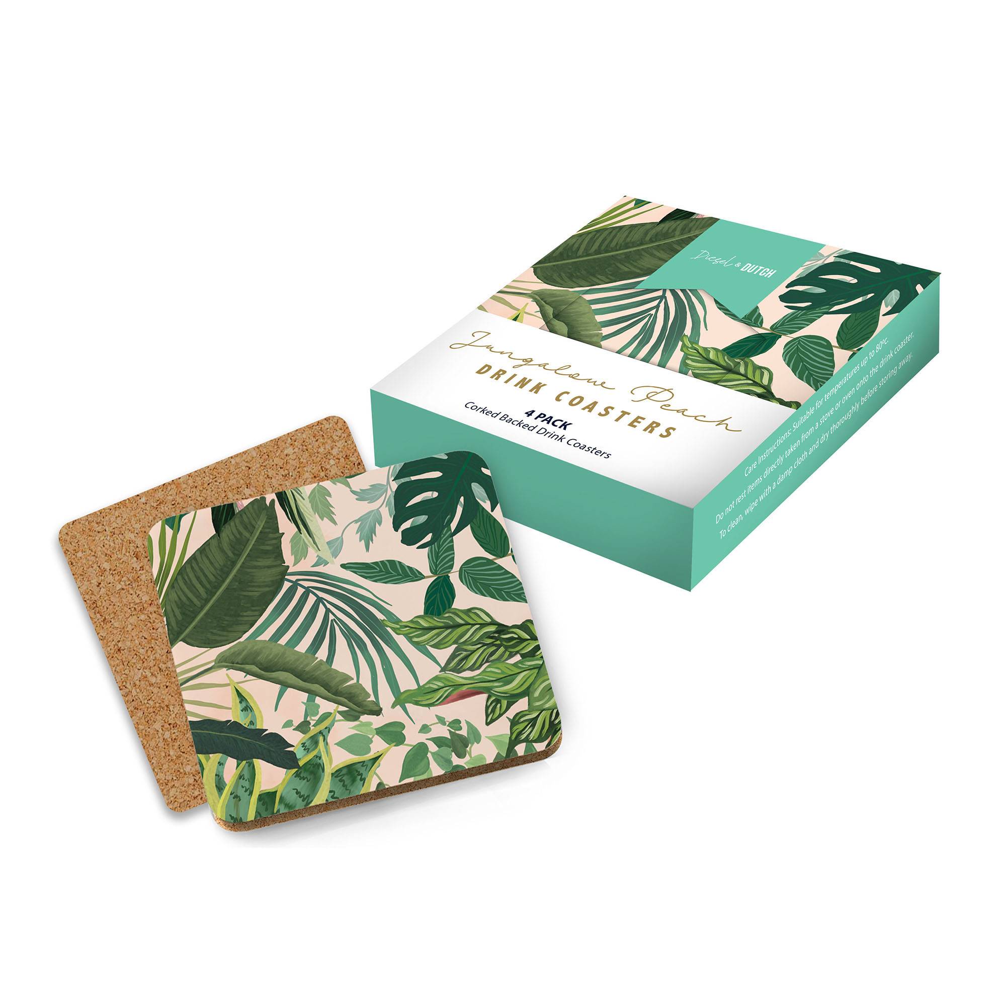 Jungalow Peach Coaster Set - 4 – Java Furniture